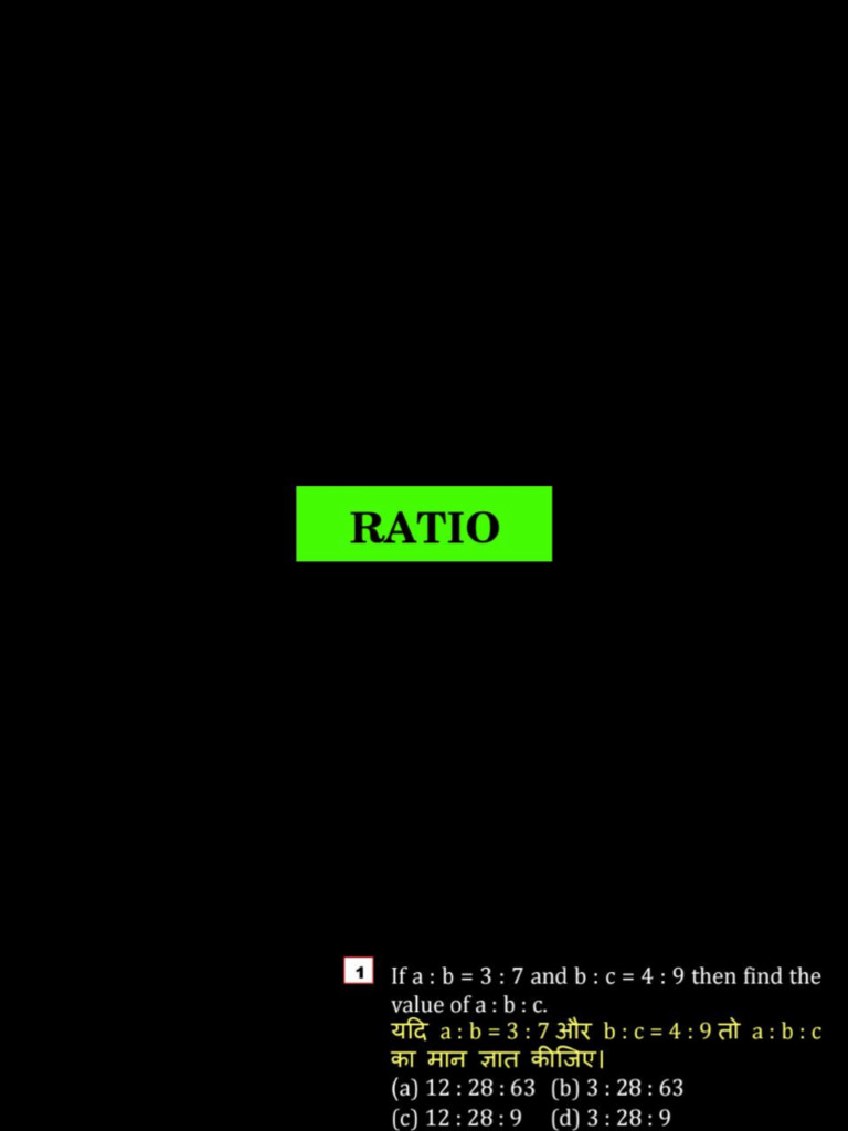 Ratio Basic 1 Teachmint | PDF