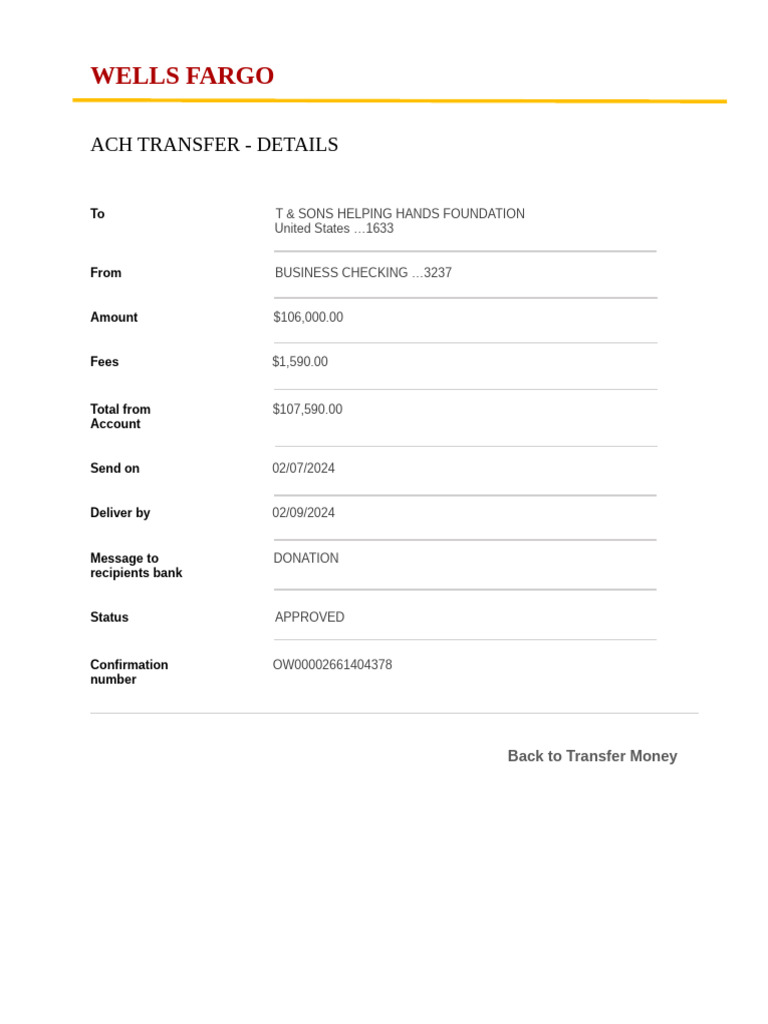 Wells Fargo Payment Receipt | PDF