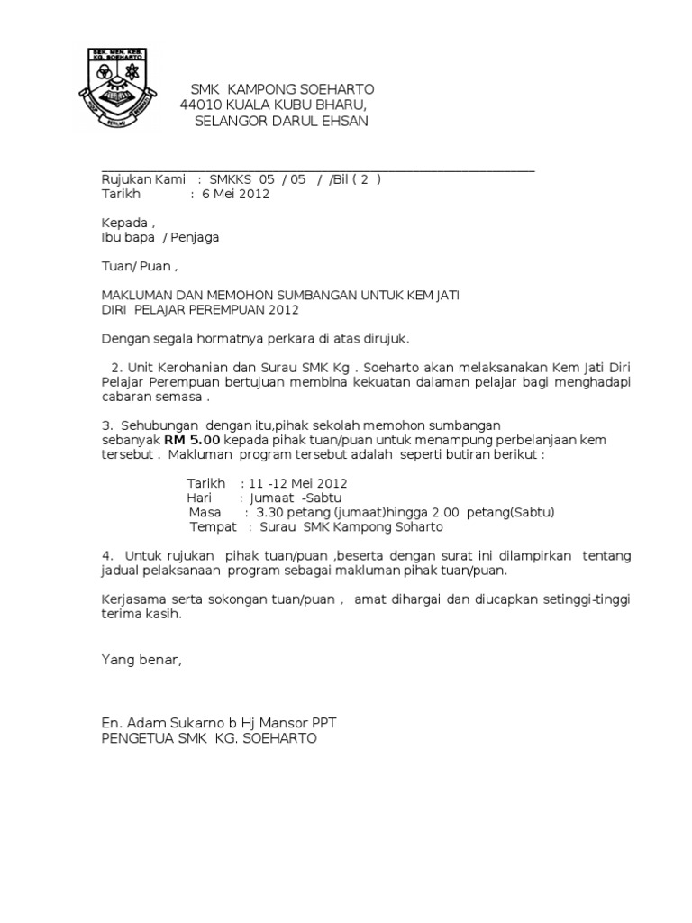 Contoh Surat Rasmi | PDF
