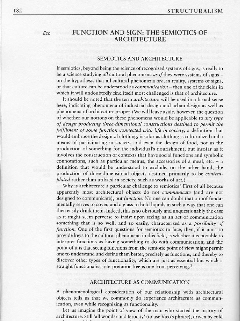 Eco +Function+and+Sign | PDF | Semiotics | Gothic Architecture