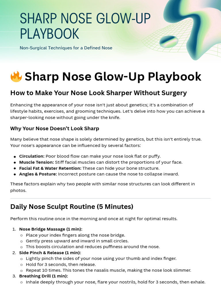 Non-Surgical Nose Definition Guide | PDF | Human Nose | Breathing