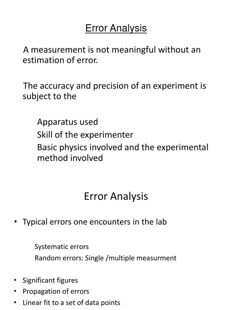 EA Presentation | PDF | Observational Error | Errors And Residuals