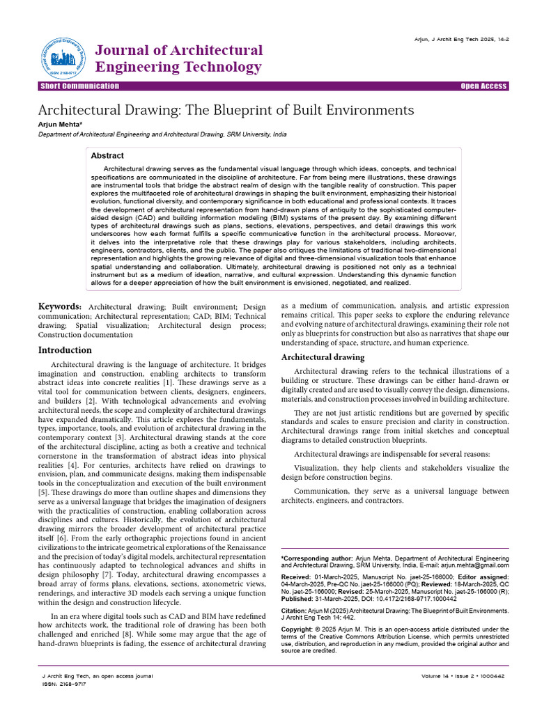 Architectural Drawing in Built Environments | PDF | Drawing