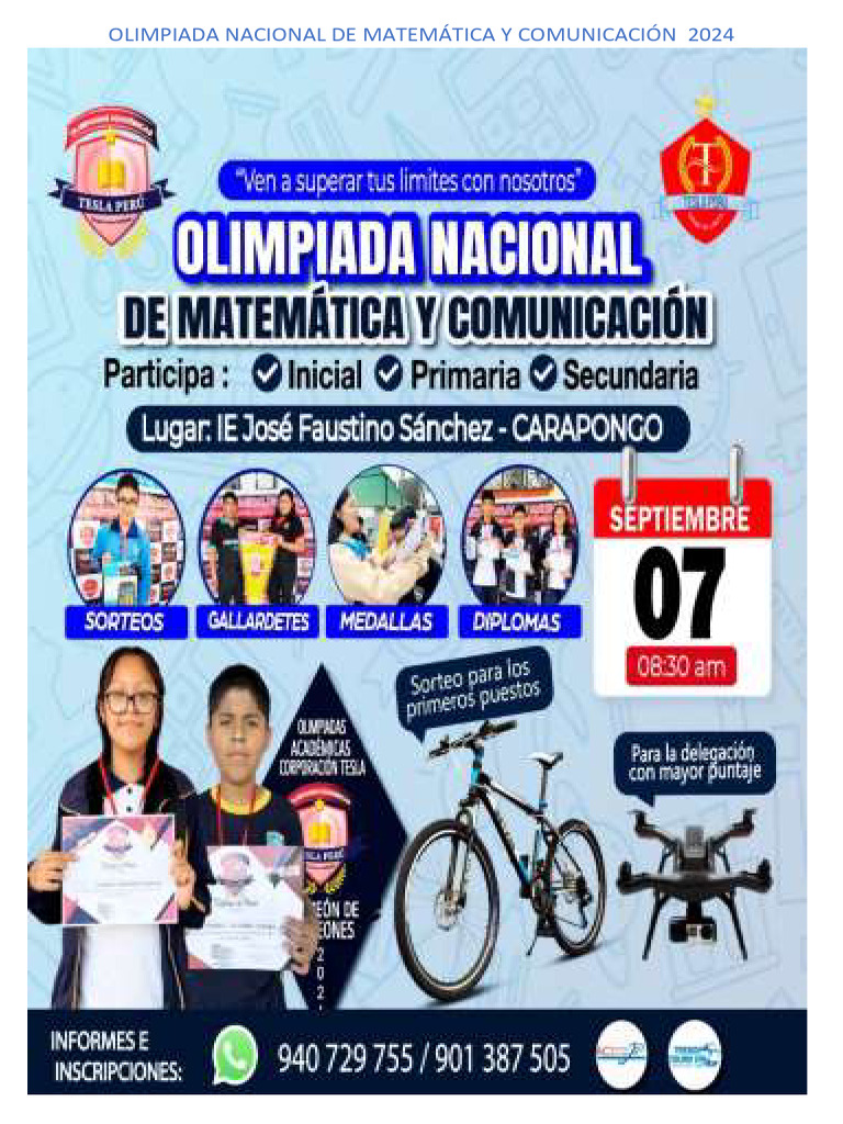 Bases Olimpiada Mate Com Carapongo 7 Setiembre | PDF | Trigonometría ...