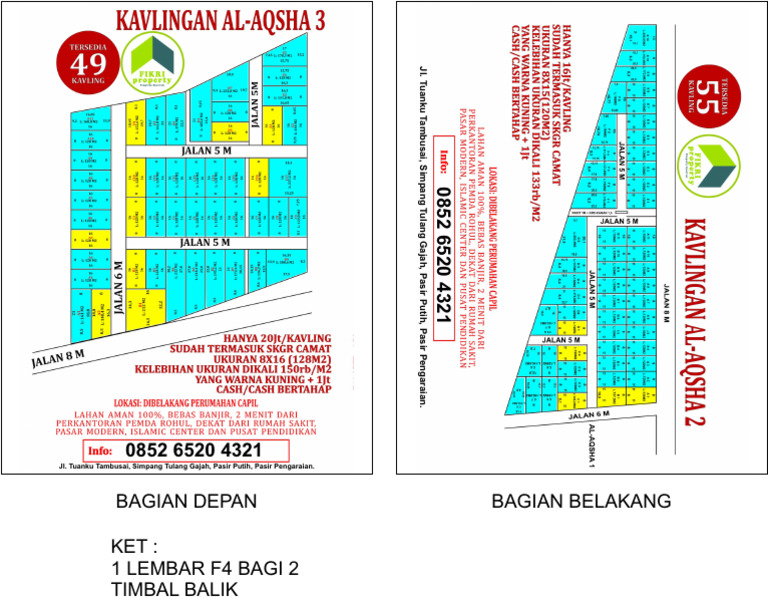 Brosur - Kavlingan - Timbal Balik - 1 Lembar Bagi 2 - Sebanyak 1 Rim | PDF