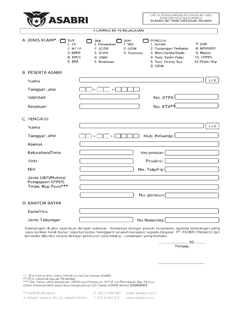 Form Pengajuan e | PDF
