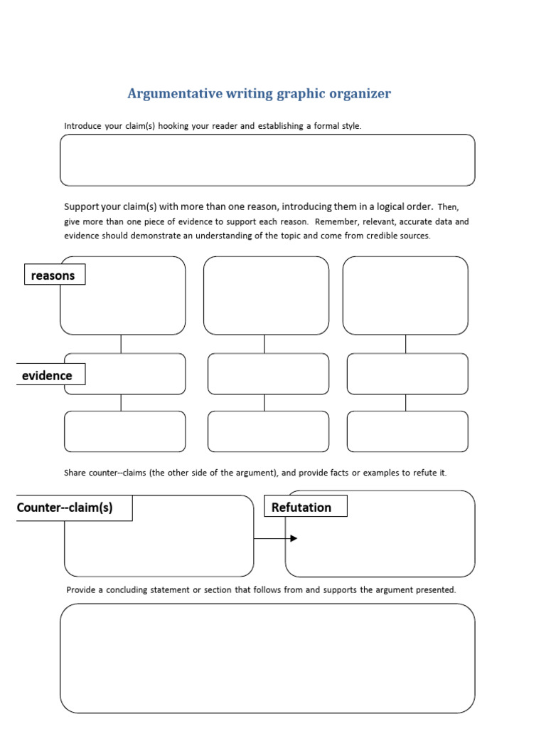 Argumentative Essay Graphic Organizer | PDF