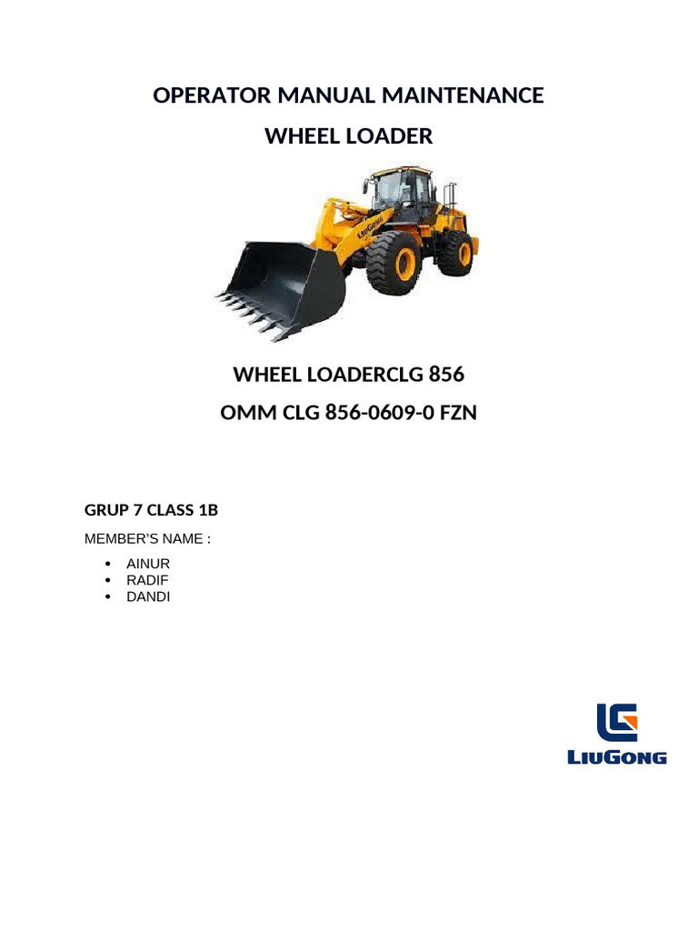 Wheel Loader CLG 856 Operator Manual | PDF | Manual Transmission ...
