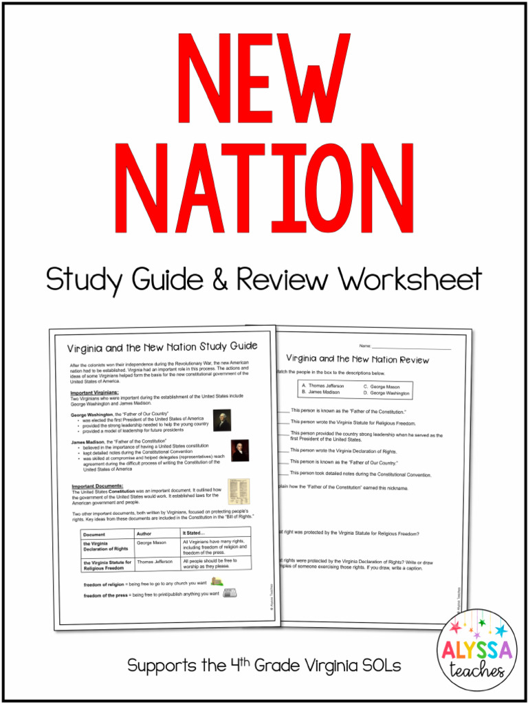 NewNationStudyGuideandReviewWorksheetVS6-1 (2) 2 | PDF