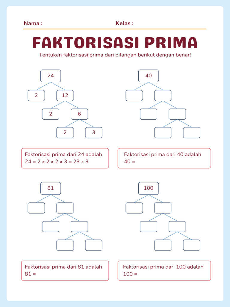Faktorisasi Prima FPB KPK LKPD | PDF