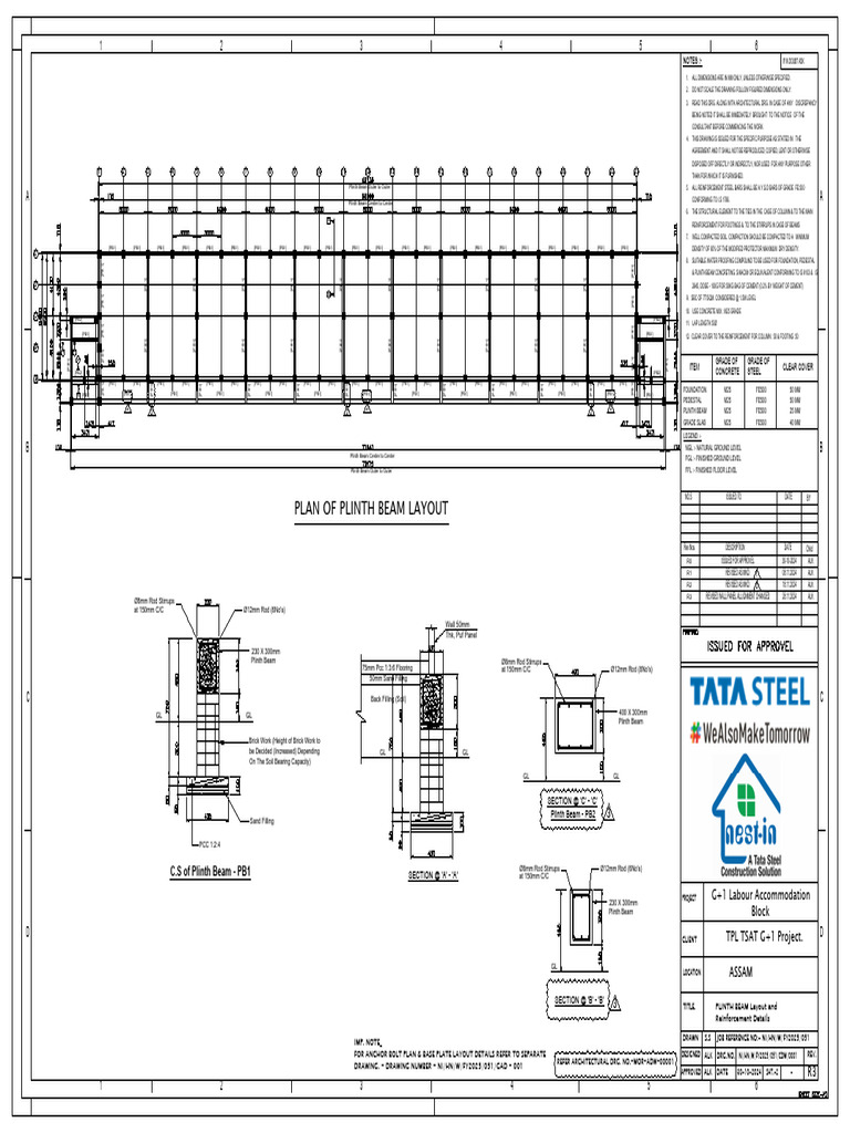 Plinth Beam Layout and Reinforcement | PDF | Building Technology ...