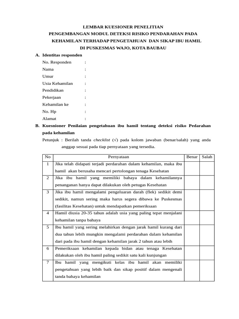Kuesioner | PDF