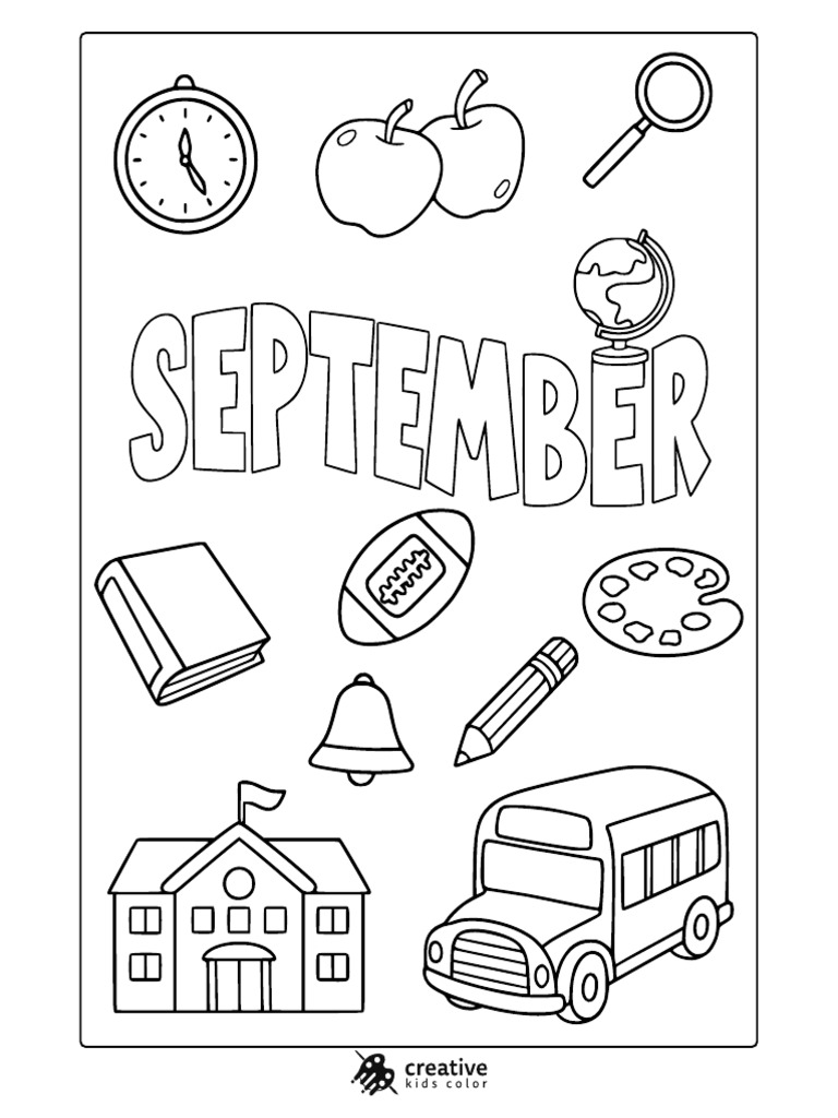 September Back To School Coloring Page | PDF