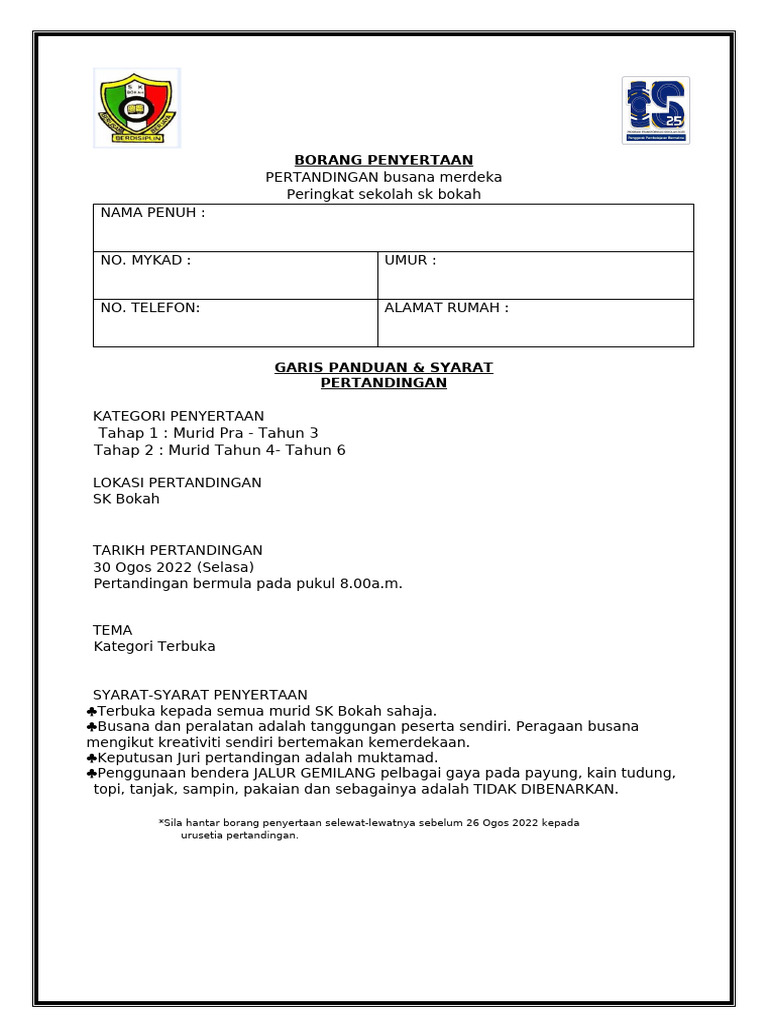 Pertandingan Busana Merdeka SK Bokah | PDF