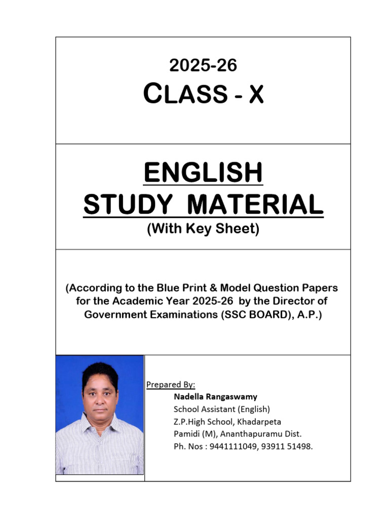 Class 10 English Study Material 2025-26 | PDF | Tea | Books