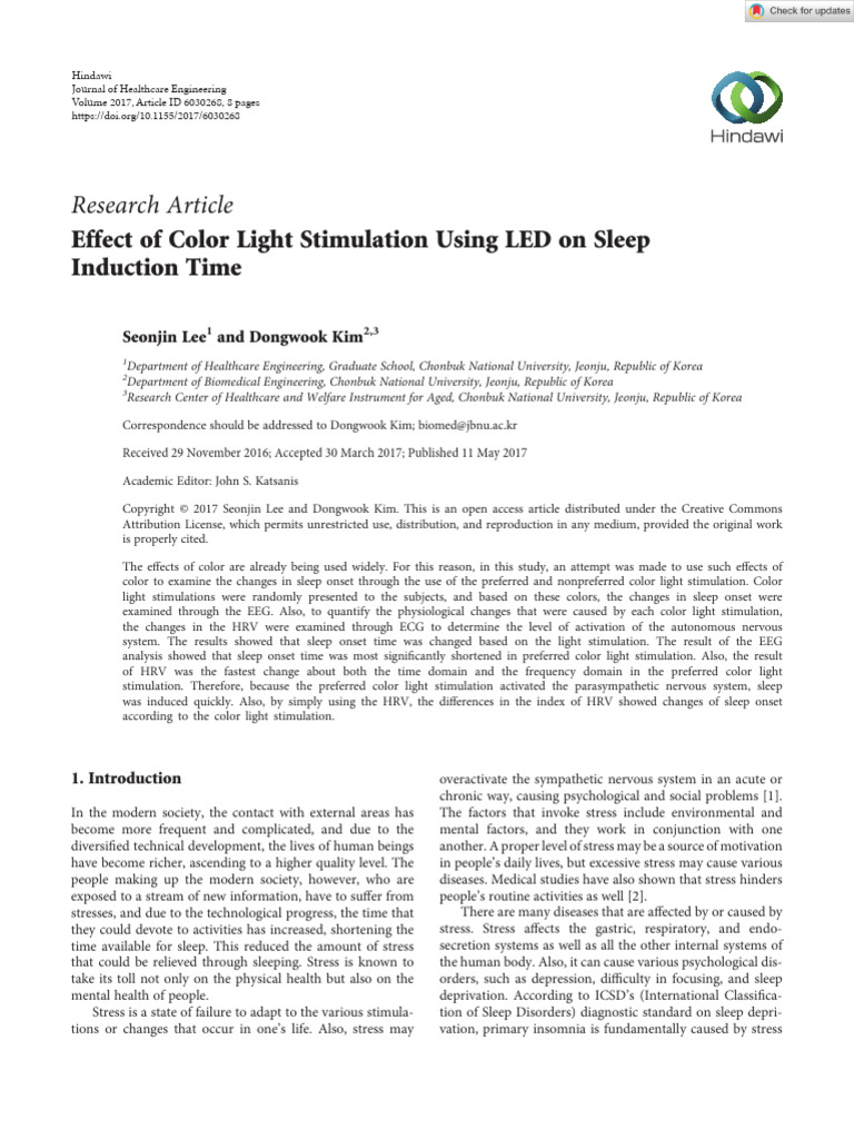 Journal of Healthcare Engineering - 2017 - Lee - Effect of Color Light ...