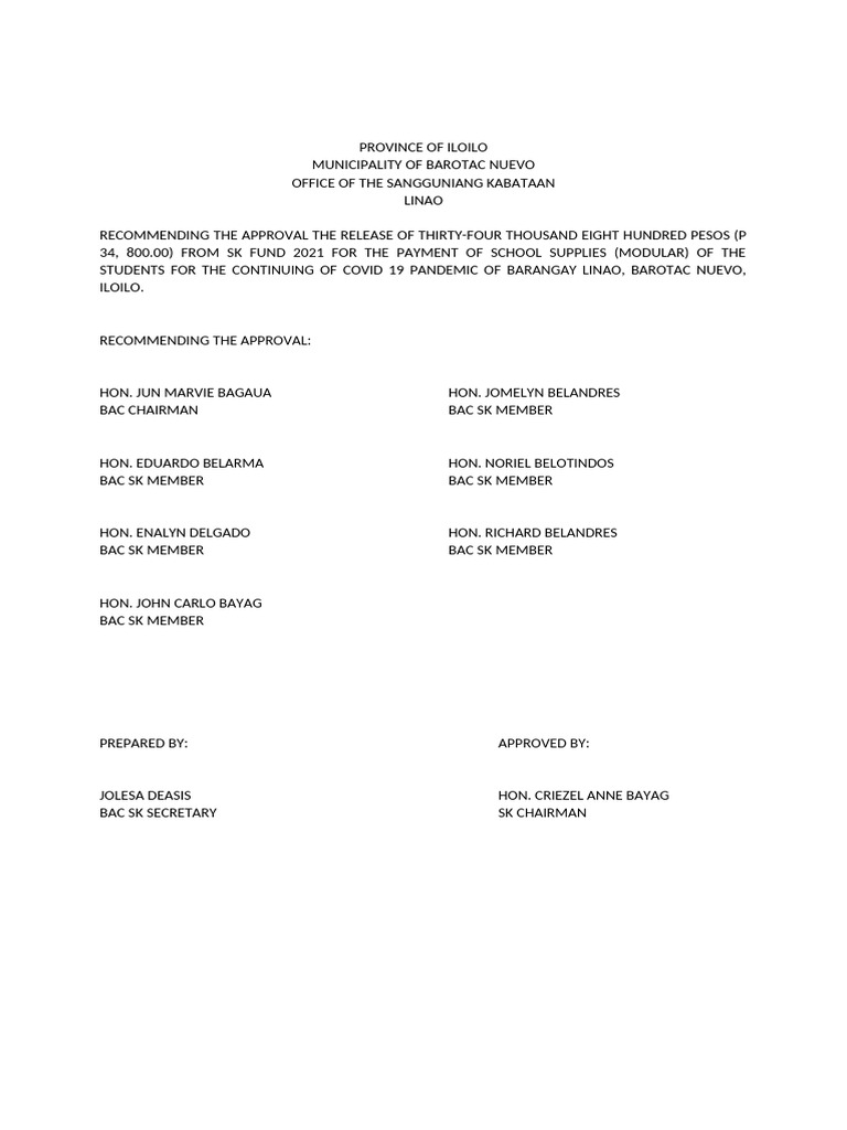 Recommending The Approval | PDF