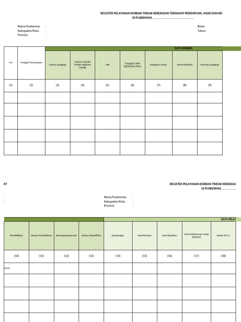 Form Register Layanan KtPA 2025 Kelompok 5 | PDF