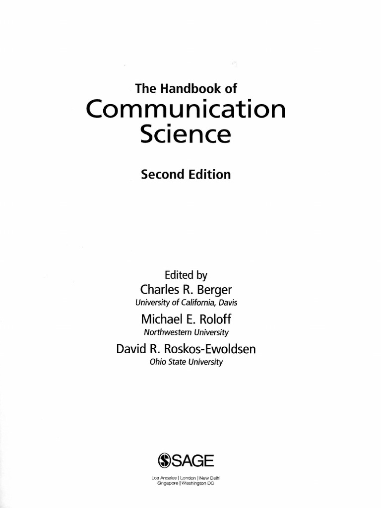 Handbook of Communication Science | PDF | Social Psychology | Human ...