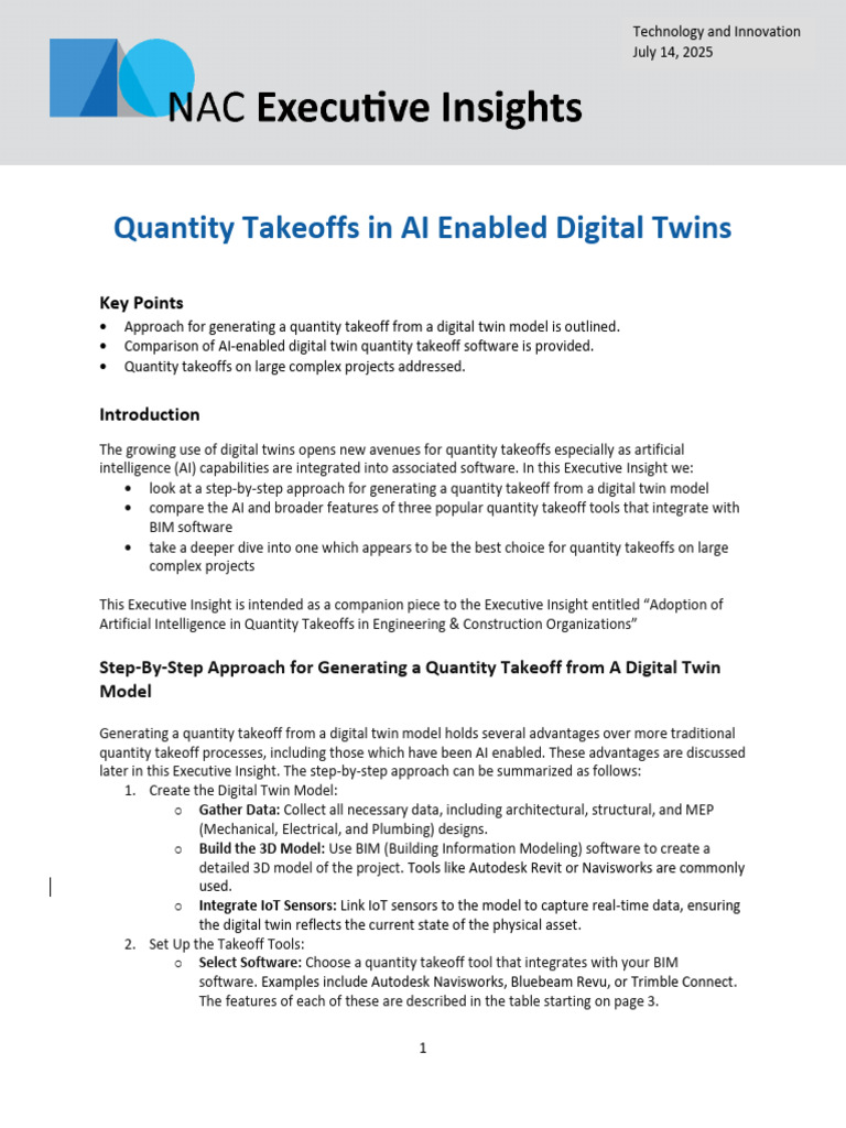 AI-Driven Quantity Takeoffs from Digital Twins | PDF | Artificial ...