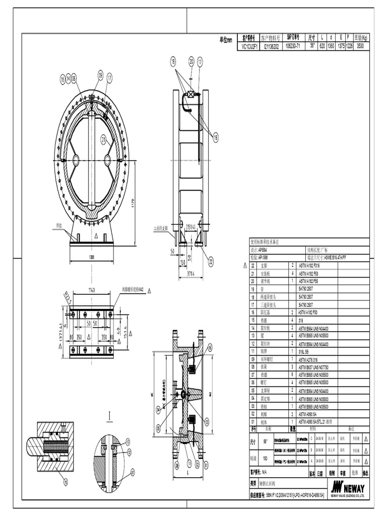 56 InchDual Plate Check Valve With Damper Sample Drawing | PDF