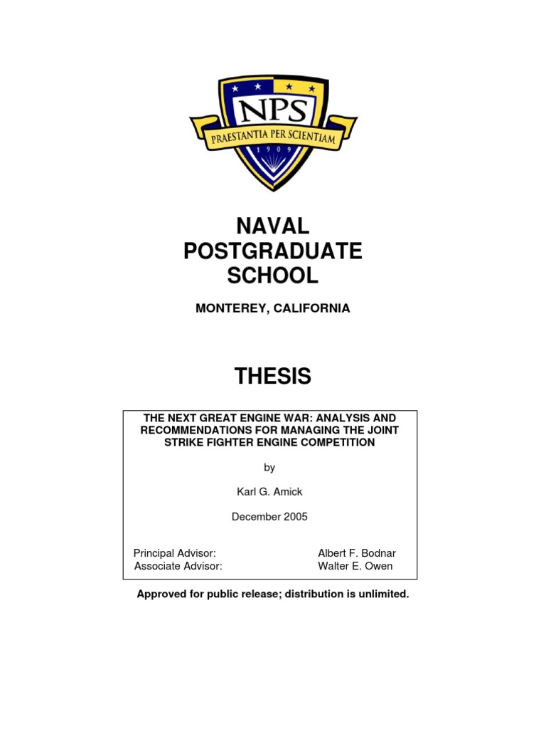 Managing the Joint Strike Fighter Engine Competition: Lessons Learned ...