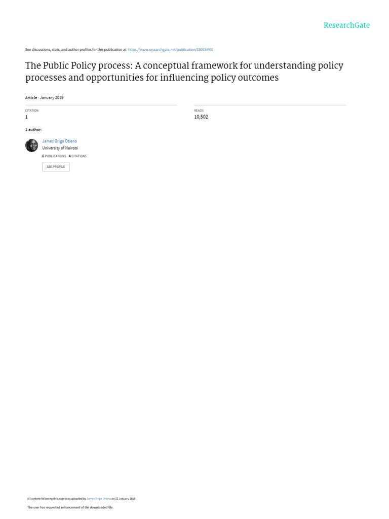 Understanding the Public Policy Process | PDF | Rationality | Policy