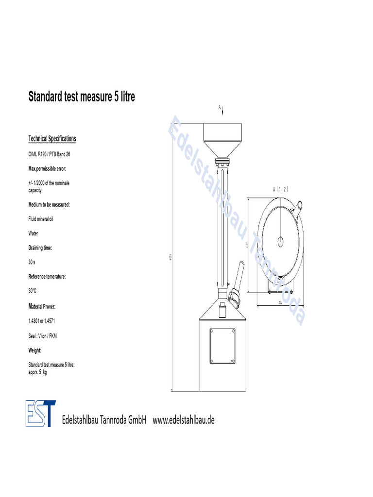 Standard Test Measure 5 Litre | PDF