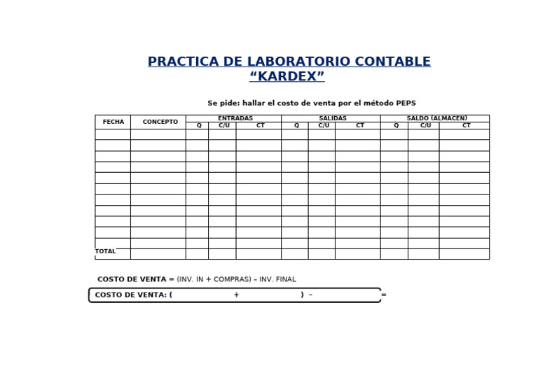 Formato de Kardex | PDF