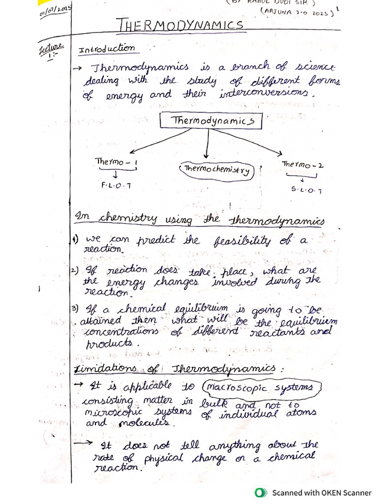 Thermodynamics Notes | PDF