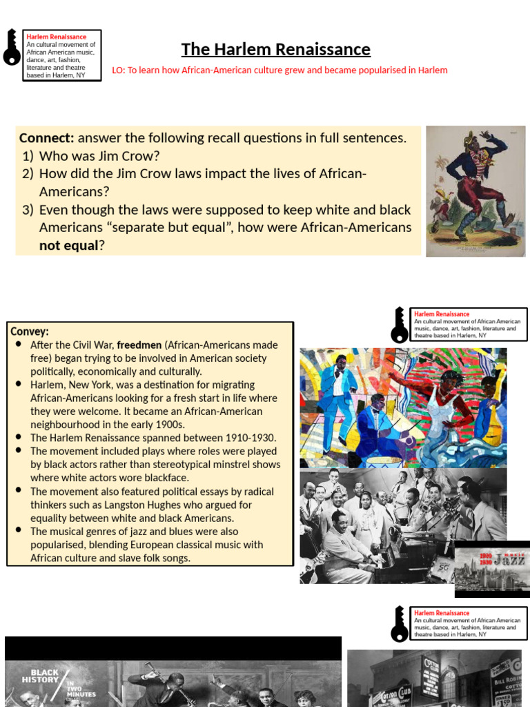 Lesson 3 The Harlem Renaissance | PDF | Harlem Renaissance | African ...