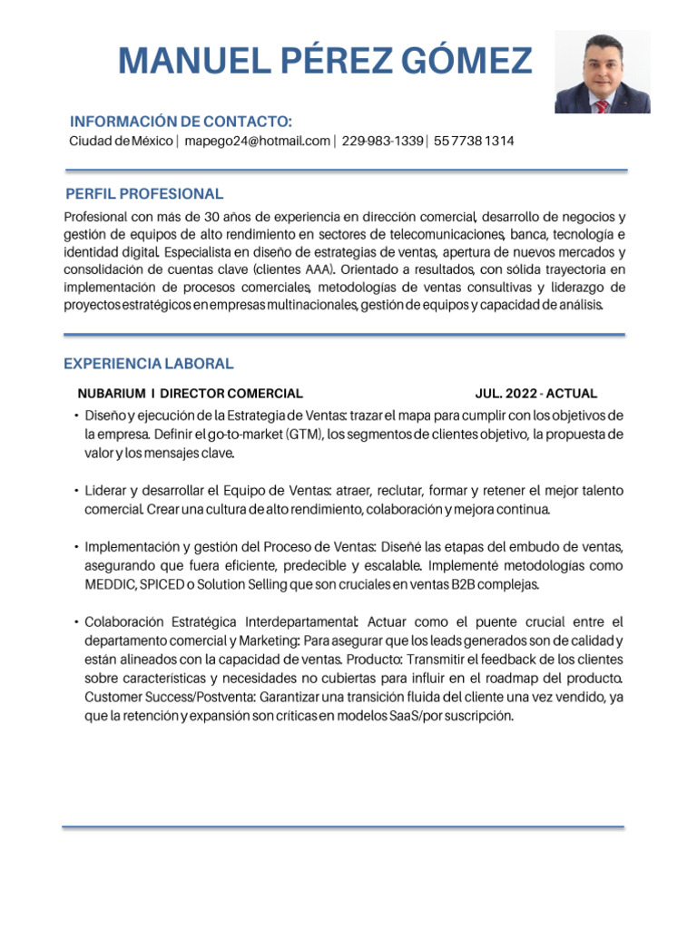 CV Manuel Pérez Gómez 2025 | PDF