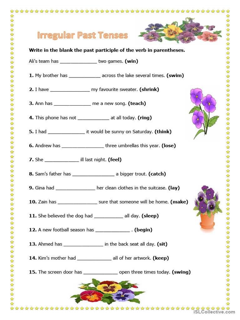 Irregular Past Tenses | PDF