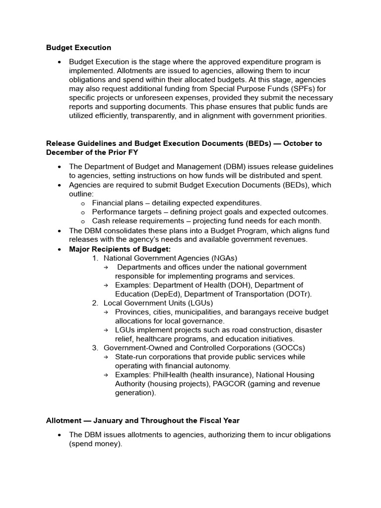 Budget Execution Notes Group 3 | PDF | Budget | Expense