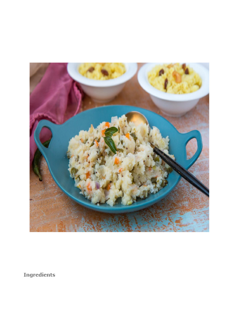 Easy Vegetable Rava Upma Recipe | PDF