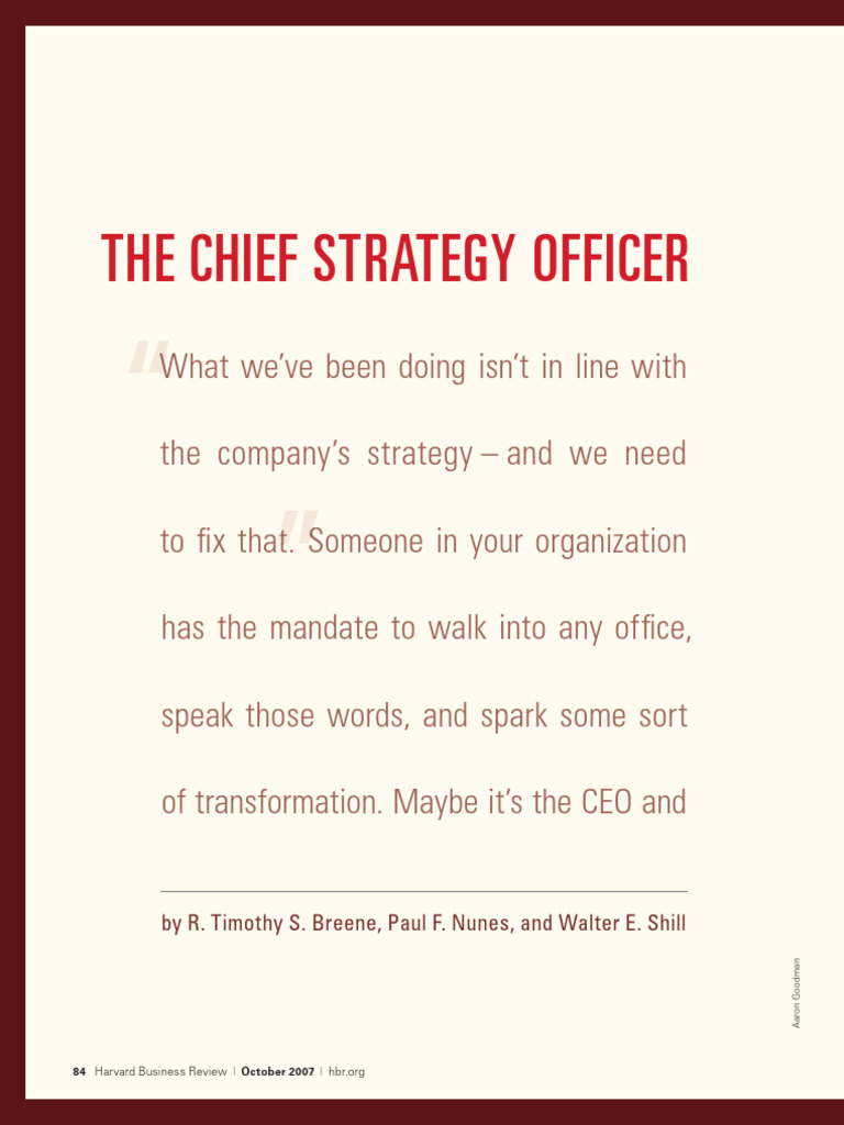 The Role of Chief Strategy Officers | PDF | Business | Leadership