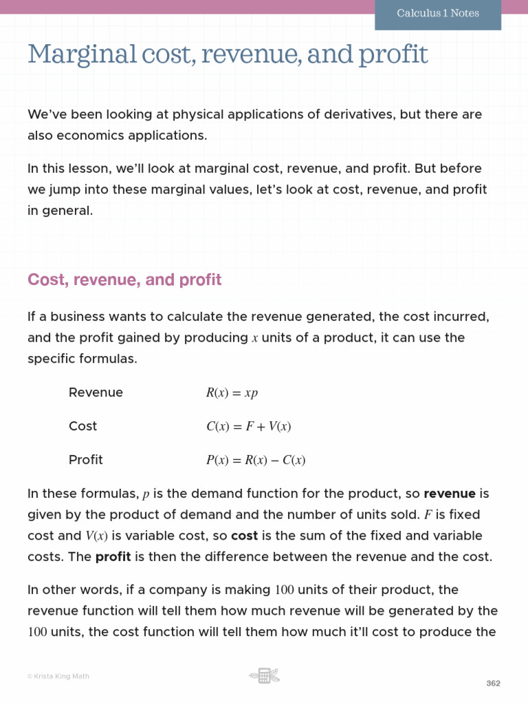 Marginal Revenue and Profit Analysis | PDF | Profit (Economics ...