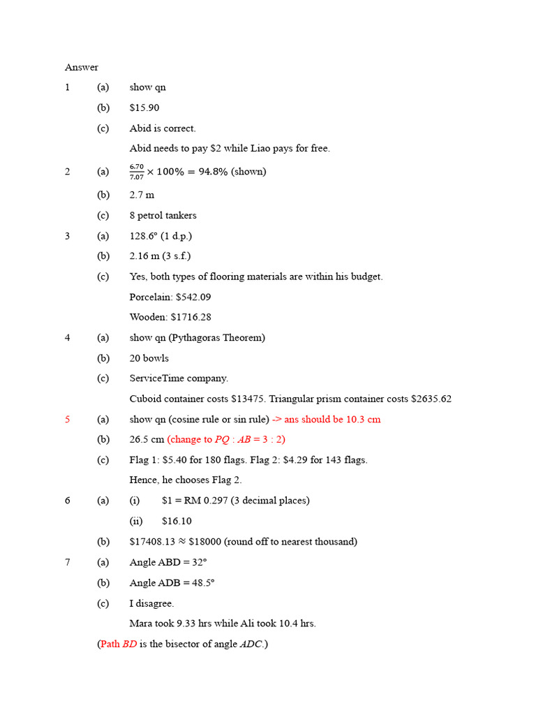 Math Problem Solutions and Analysis | PDF