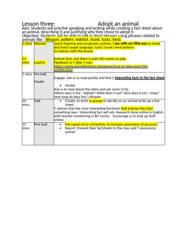 MLA Observation Lesson Plan December 2023 | PDF