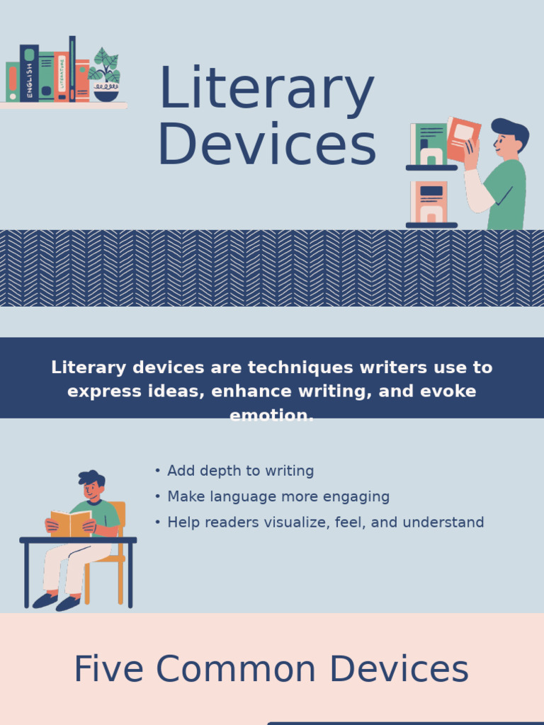 Literary Devices Presentation in Blue Illustrated Style | PDF