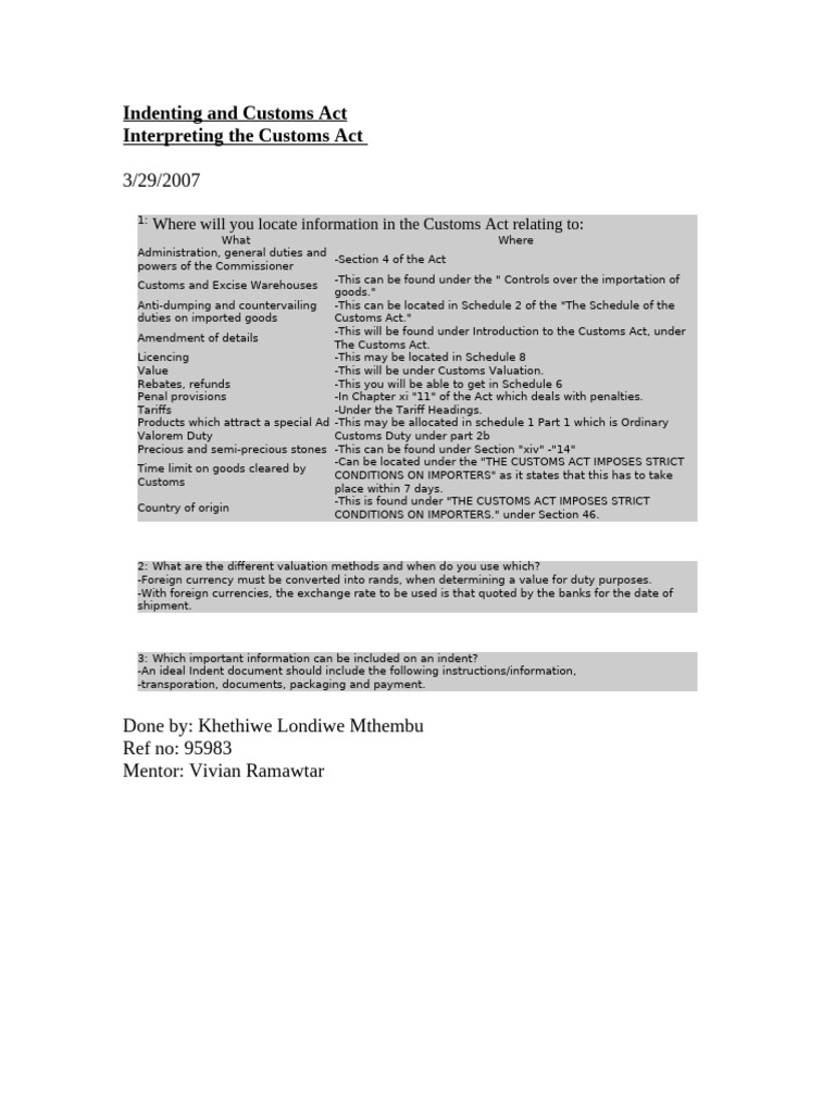 Customs Act Overview and Guidelines | PDF | Customs | Government Finances