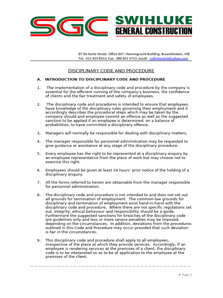 Disciplinary Code and Procedure Overview | PDF | Crimes | Crime & Violence