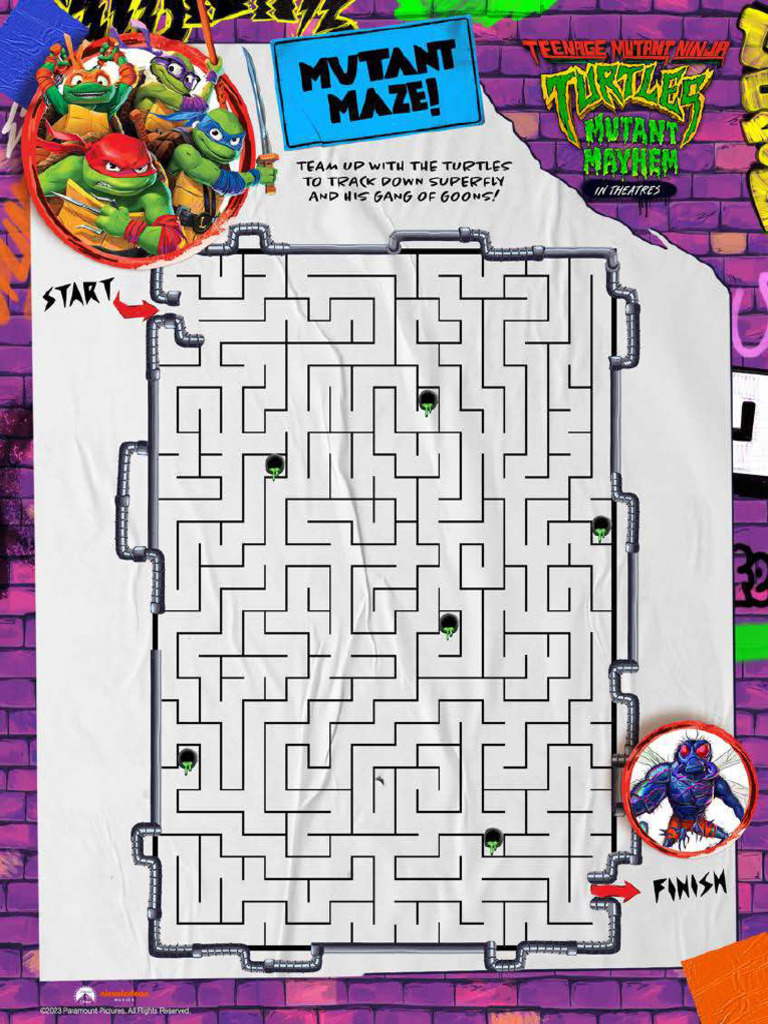 TMNT Maze Activity Sheet Compressed | PDF
