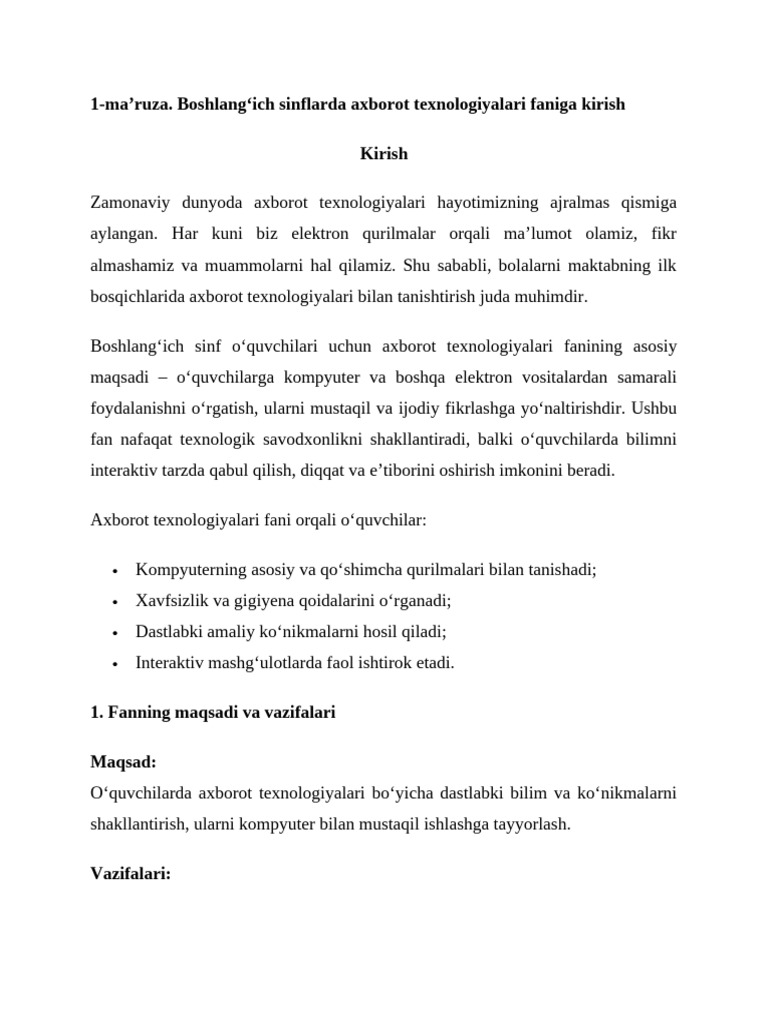 1-Ma'ruza. BSAT | PDF