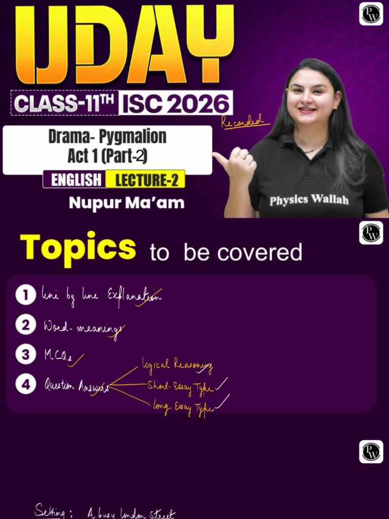 Drama - Pygmalion 02 - Class Notes | PDF
