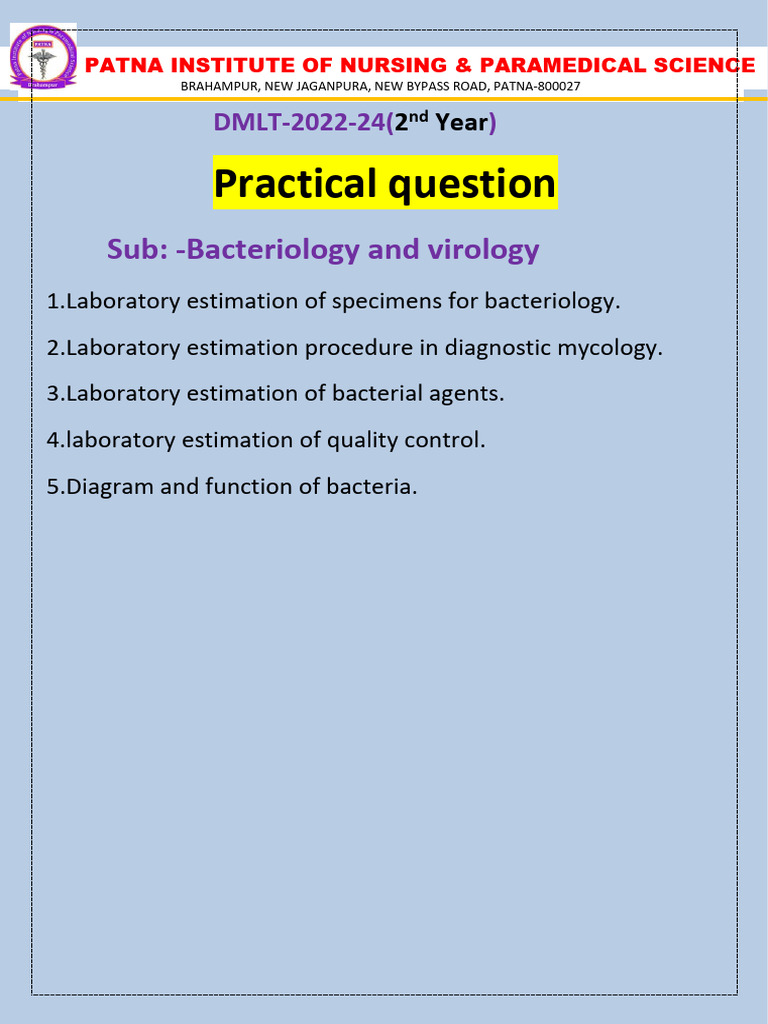 Bacteriology and Virology | PDF