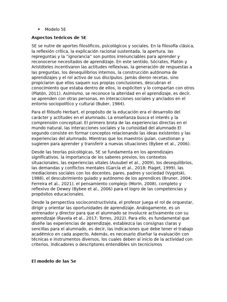 Modelo 5E: Enfoque Didáctico Activo | PDF | Aprendizaje | Ciencia cognitiva