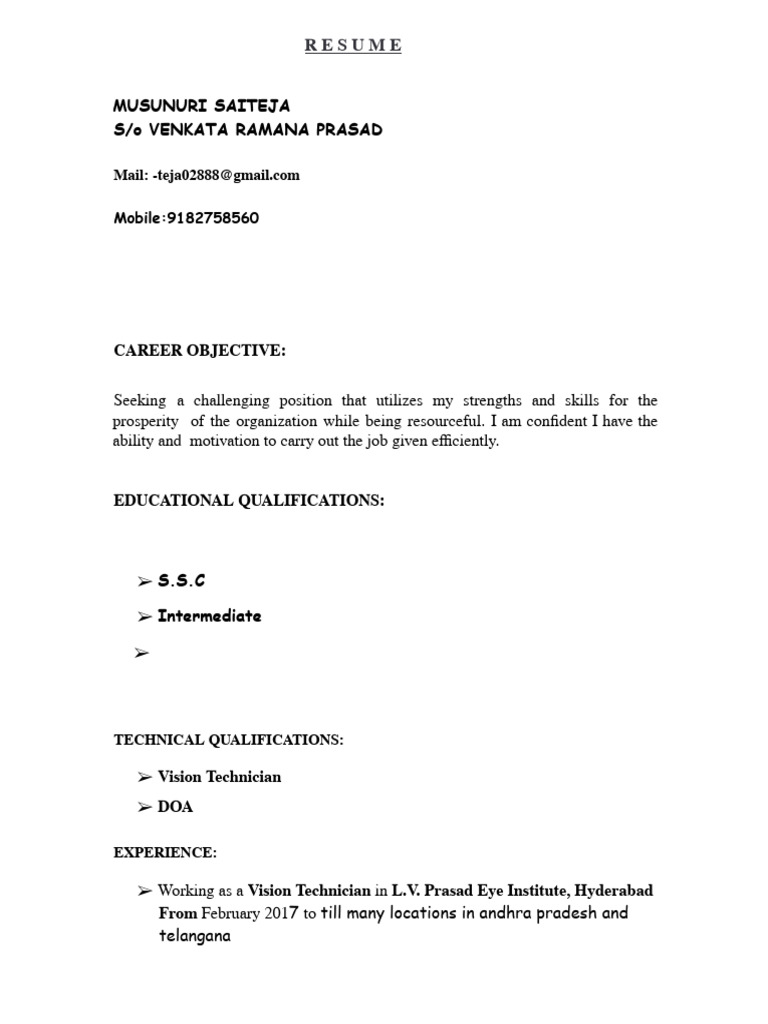 Saiteja New Resume | PDF