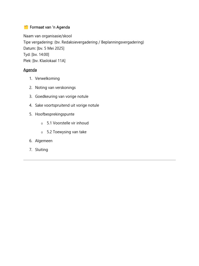 Agenda en Notule Notas en Aktiwiteit | PDF