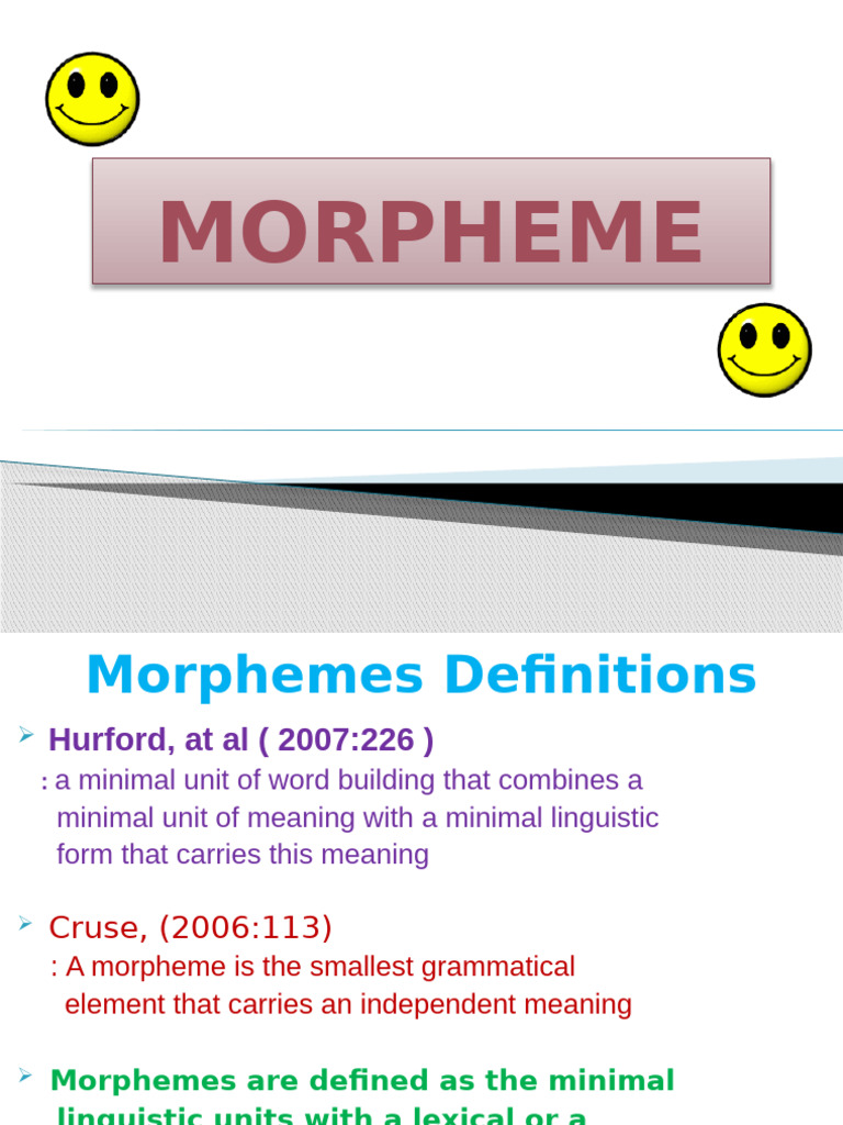 Morphology (Morpheme) - in The Class | PDF | Word | Part Of Speech